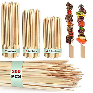300 Pcs Bamboo Skewers, Cocktail Skewers, for Appetizers, BBQ,Fruit Kabobs,Sandwich.