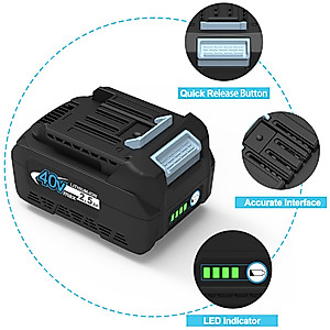 Rocivic Replace for Makita 40V Battery BL4025 2500mAh, Compatible with Makita 40 Volt max XGT Cordless Tools and 40 Volt Battery Charger