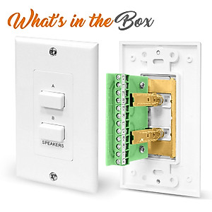 Pyle in Wall Speaker Selector Switch - Home Audio 2-Channel A/B Dual Channel Speakers Controller Pod Box - Control and Activates (2) Pair of Indoor or Outdoor Speakers PVCS2 White