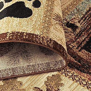 Rustic Lodge Forest Cabin 5x7 Area Rug, 5'3x7'3