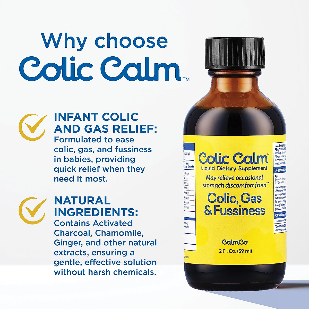 Colic Calm Gripe Water, Colic & Infant Gas Relief Drops, 2 Ounce