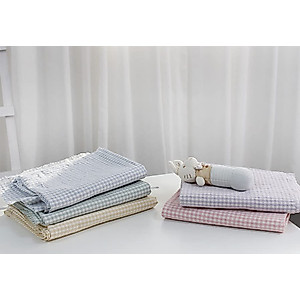 Premium Quality Cotton Fabric by The Yard Yarn Dyed Check Fabric 63" Wide Cozy Bio Washing Full of Emotion Laceking Made in Korea (Mint)