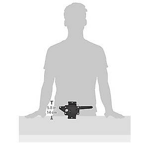 Amazon Basics Gate Latch - Flush-Mounted, Black, one-pack, 13.39 Inch