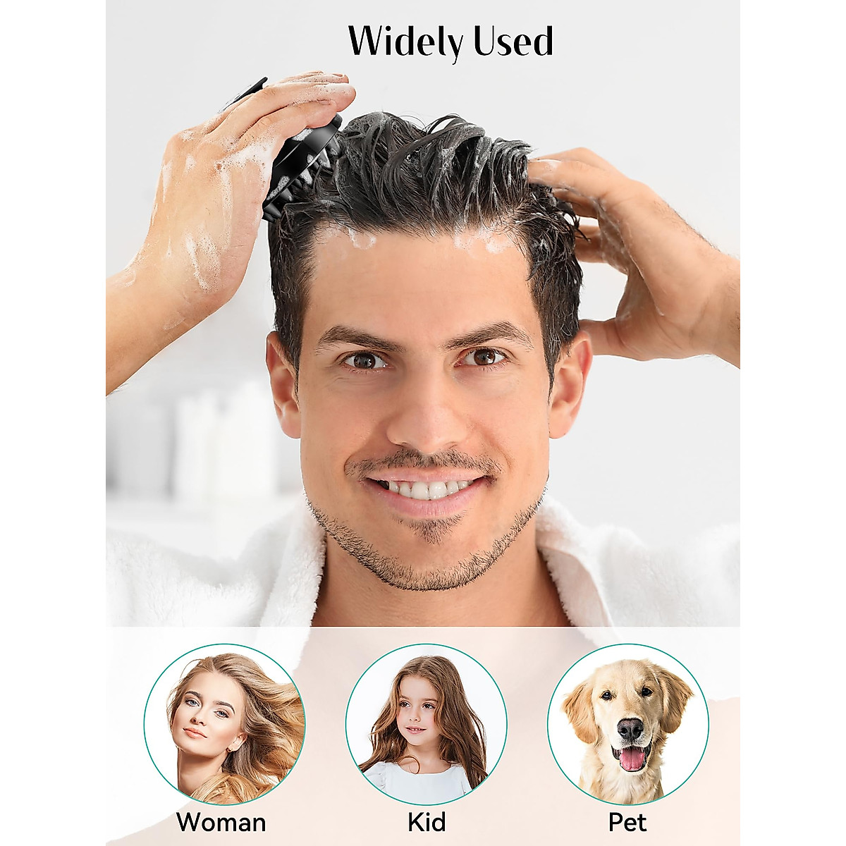 HEETA 2 Pack Hair Scalp Massager Shampoo Brush for Hair Growth, Hair Scalp Scrubber with Soft Silicone, Wet and Dry Hair Detangler (Red & Black)