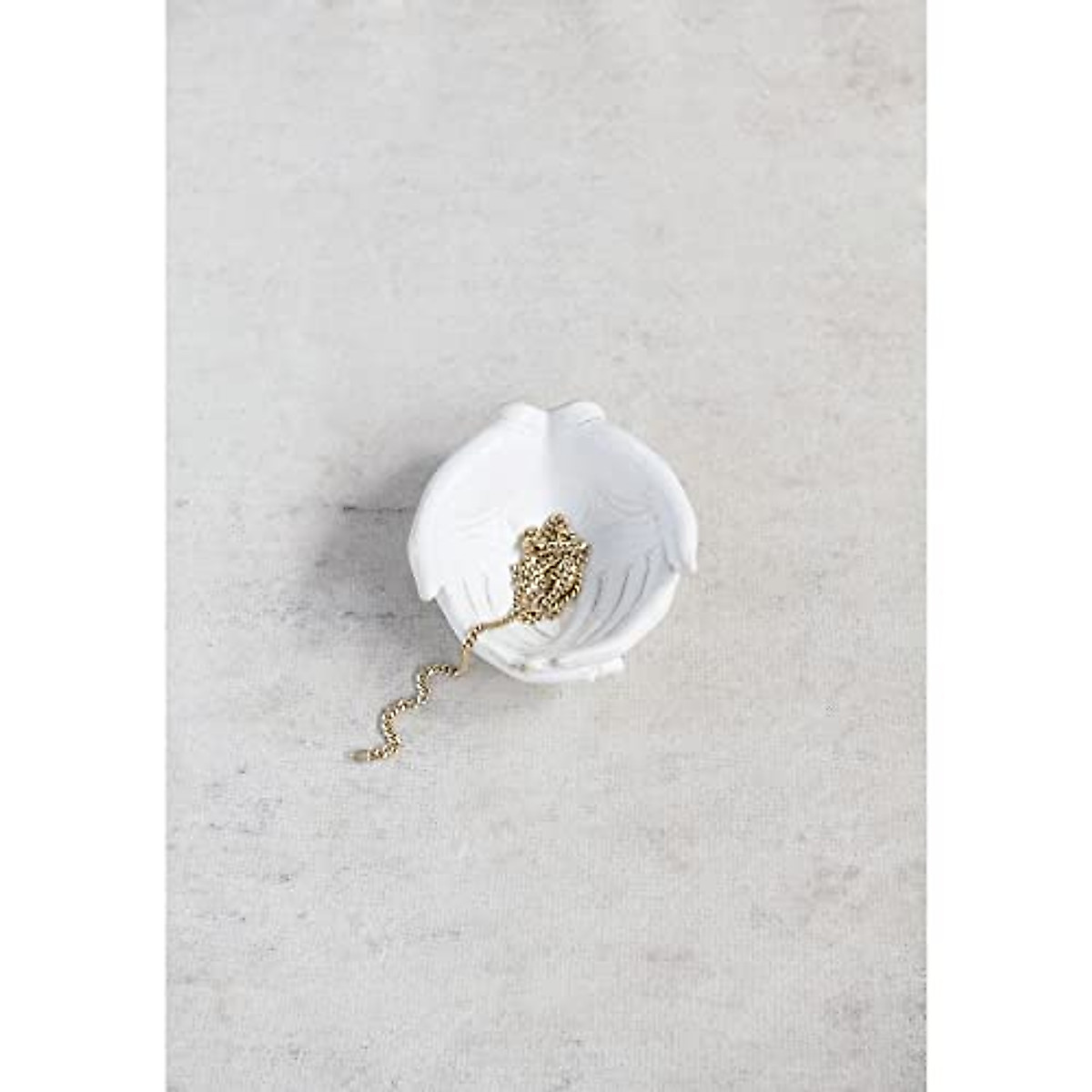 Creative Co-Op Stoneware Hands, Reactive Glaze Bowl, 5" L x 5" W x 2" H, White