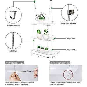 Clear Hanging Window Plant Shelves,Indoor Windows Wall Hanging Plant Stand Flower Display,Flower Pot Organizer Storage for Window Grow Herbs,Microgreens,Succulents,Flower (3 Layer)