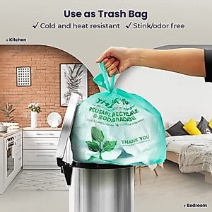 [100 Pack] Reusable Plastic T-Shirt Bag Eco Friendly Grocery Shopping Thank You Recyclable Trash Basket Bags