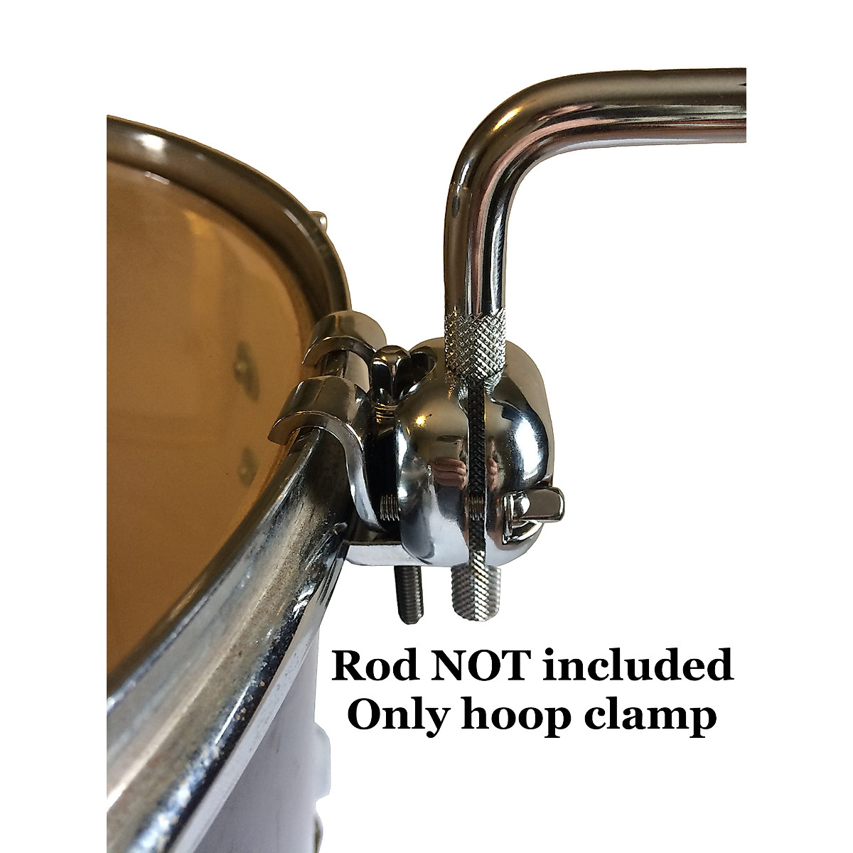 Cowbell Mount Bracket - Tom Hoop Clamp for Cowbell, Jam Block, Tambourine, Splash Cymbal