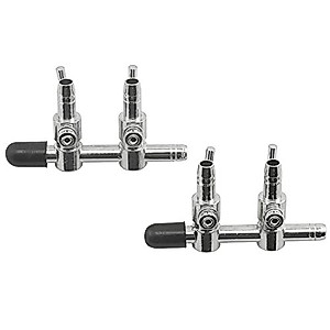 DGZZI Air Distributor Splitte 2PCS 2-Way Stainless Steel Air Flow Splitter Pump Lever Control Valve forAquarium Fish Tank