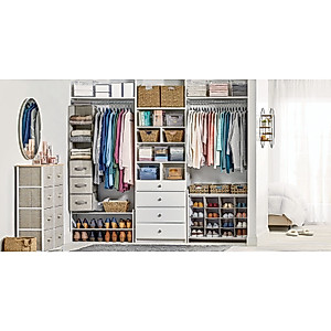 mDesign 38.31" High Steel Frame/Wood Top Storage Dresser Furniture Unit with 8 Removable Fabric Drawers - Large Bureau Organizer for Bedroom, Living Room, or Closet - Lido Collection, Linen/Tan