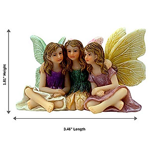 PRETMANNS Fairies for Fairy Garden - Garden Fairy Figurines - Garden Fairies for a Miniature Fairy Garden - Adorable Sitting Fairy Garden Fairies - 1 Piece Sister Fairies