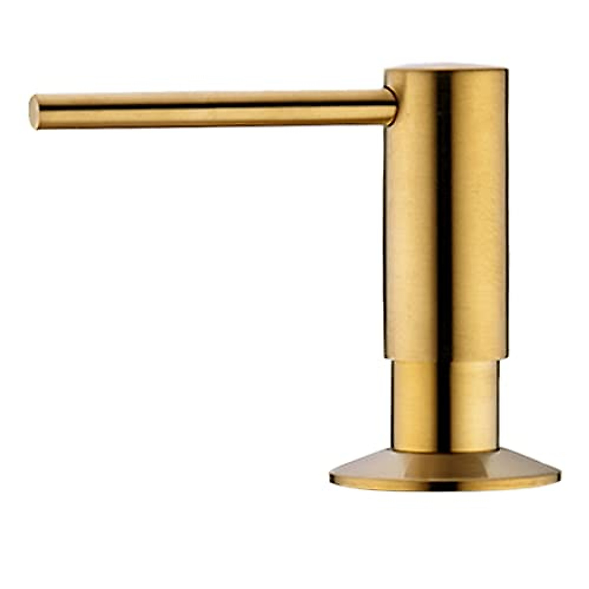 Gold Kitchen Soap Dispenser,Sold Brass Gold Soap Dispenser for Kitchen Sink,Commercial Liquid Dish Dispensers,Built in Kitchen Sink Soap Dispenser,Brushed Gold Lotion Dispenser