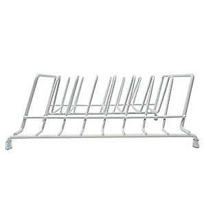 HUJI Plates Holder Pots Pans Lid Organizer Rack for Cabinet, Pantry or Kitchen Counter (ONE, WHITE)