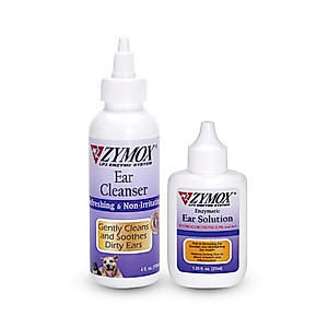 PET KING BRANDS Zymox Ear Solution w/ .5% hydrocortisone and Cleanser Bundle