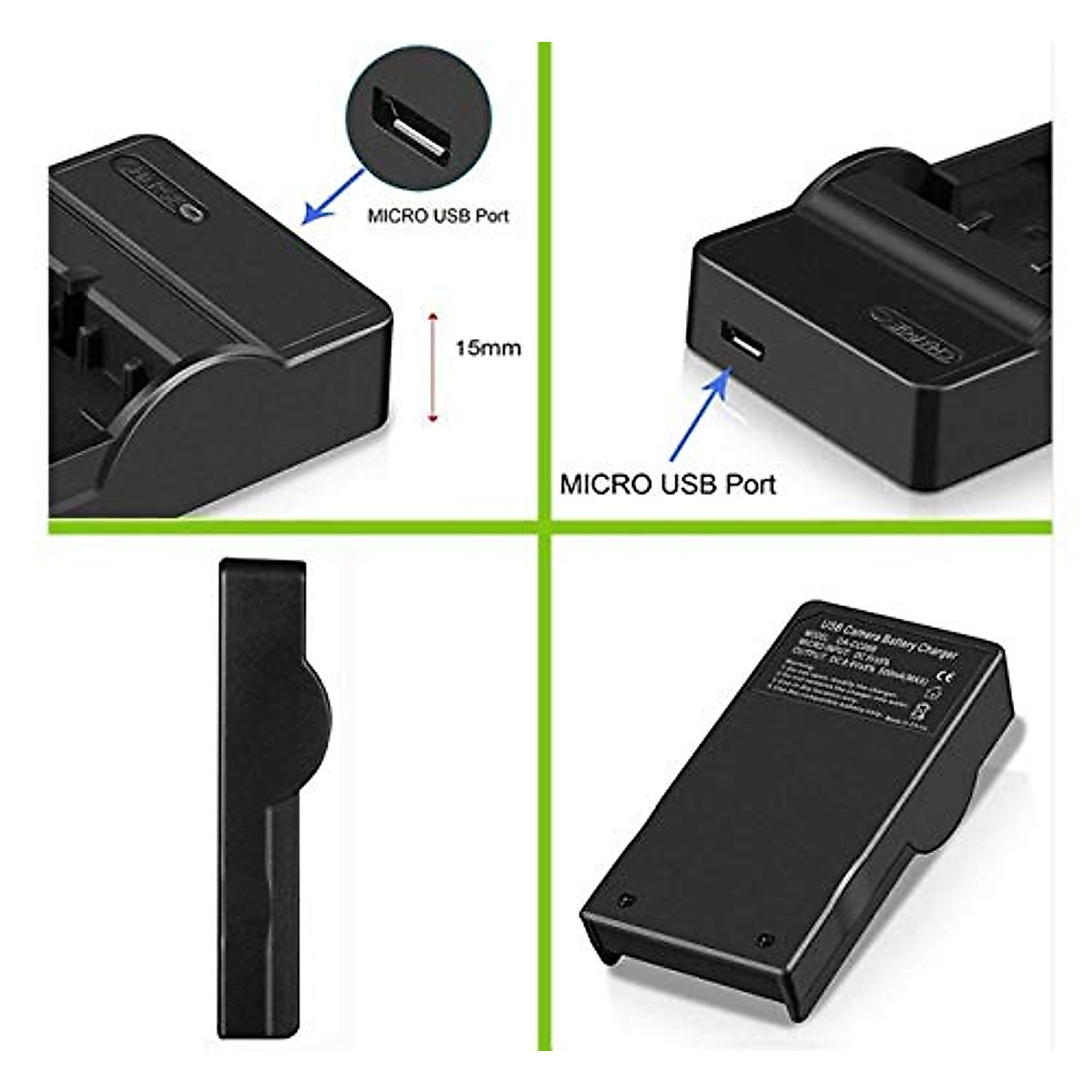 Battery and Charger for Olympus Pen E-PL1, E-PL2, E-PL3 Digital Camera