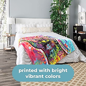 Dawhud Direct Colorful Racoon Fleece Blanket for Bed 50" x 60" Dean Russo Raccoon Fleece Throw Blanket for Women, Men and Kids Super Soft Plush Racoon Blanket Throw Plush Blanket for Racoon Lovers