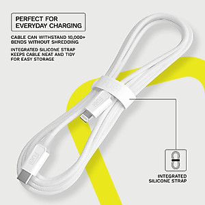iPhone Charger Fast Charging [MFi Certified] - Fuel USB C to Lightning Cable - 2M/6.5ft - Nylon Braided Fast iPhone Charger Cord for iPhone 14 Pro Max/13 Pro Max/12/11/X/AirPods Pro/iPad Pro - White