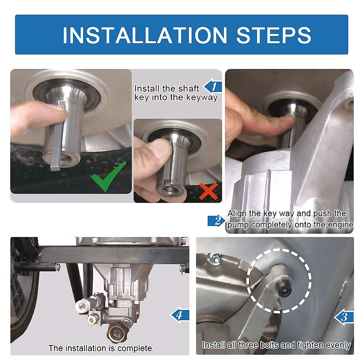 Surmountway 3000 PSI Pressure Washer Pump Vertical 7/8" Shaft Replacement Power Washer Pump 2.3 GPM for 308653052,308653006, 202274GS（Vertical）