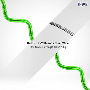 Booms Fishing T02 Fishing Pole Tether, Kayak Paddle Leash, Heavy Duty Fishing Lanyard for Fishing Tools/Rods/Paddles, Green 2pcs and RB1 Rod Tie Belts Pole Straps 4pcs 5.9"