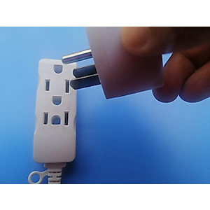 Multi Plug Outlet Extender Box,3-Outlet Power Strip, Long Extension Cord, White (1.8m/6Ft)