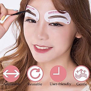 Eyebrow Stencil,Eyebrow Shaper Kit 24 Styles 3 Minutes Makeup Tools For Eyebrows Extremely Elaborate Reusable Eyebrow Template Eyebrow Gel Eyebrow Tint Dye Stencils for A Range Of Face Shapes