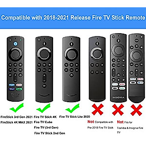 2 Pack Glow Remote Cover for Fire TV Stick 4K Max/3rd Gen/4K/(Lite/Cube 1st and 2nd Gen) Alexa Voice Remote 4K Max/3rd Gen 2021 Silicone Remote Cover Case Sleeve Skin Glow in The Dark - Green Blue