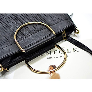 CHIC DIARY Women's Crossbody Bag Leather Tassel Shoulder Handbag Clutch Purse (Black)