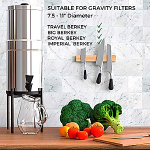 AUBURY Adjustable Water Filter Stand - 10" High Berkey Filter Compatible, Easy Fill Water Bottles, Pitchers, Glasses, Width and Feet Adjust to Fit Countertop Gravity Water Dispensers Medium