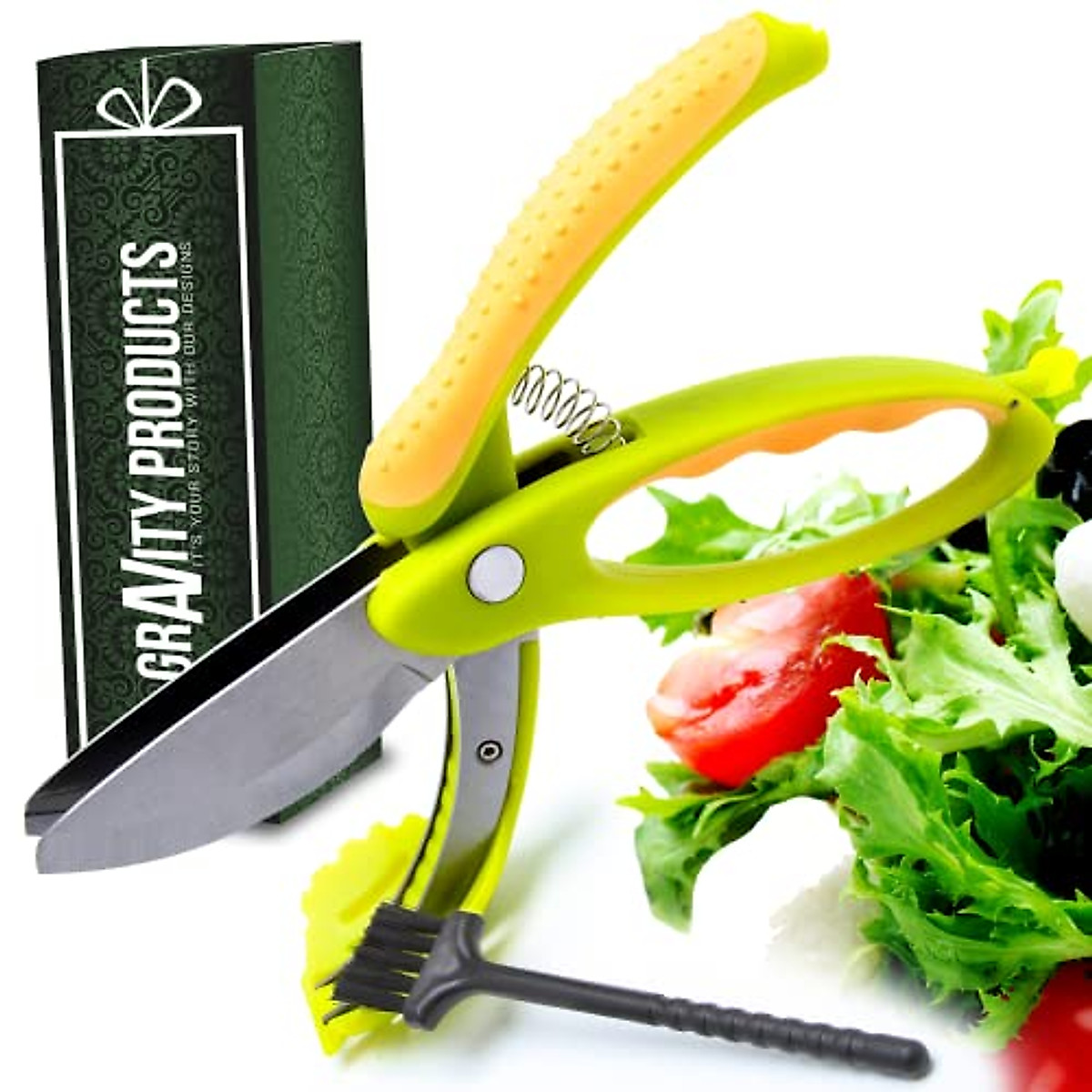 Toss and Chop Salad Tongs, Salad Chopper, Heavy Duty Kitchen Salad Scissors, Multifunction Double Blade Salad Cutting Tool