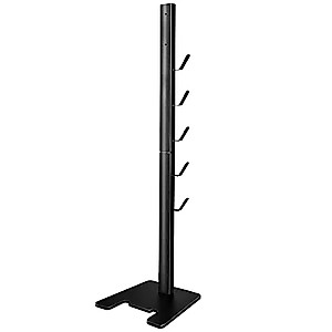 XIGOO Storage Stand Docking Station Compatible with Dyson V15 V11 V10 V8 V7 Vacuum Cleaners (Metal Bracket Black with 5 Hooks, Set of 2)
