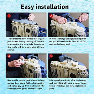 𝙐𝙥𝙜𝙧𝙖𝙙𝙚𝙙 3884997-R6 Guide Wheels/Pulley Gears kit-with 4 PK Guide Wheels and 2 PK Pulley Gears Compatible with Maytronics Dolphin,Nautilus CC Plus Fits M200/M400/M500&Dx3/Dx4/Dx6 Pool Cleaner