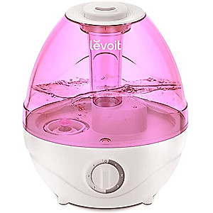 LEVOIT Humidifiers for Bedroom Large Room (2.4L Water Tank), Cool Mist for Home Whole House, Adjustable 360° Rotation Nozzle, Ultrasonic, Auto Shutoff, Night Light, BPA-Free, Pink
