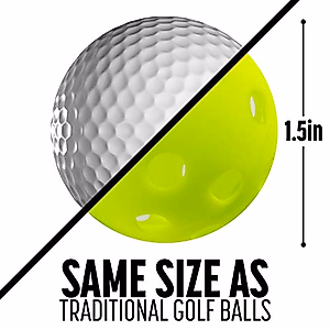 Franklin Sports Plastic Practice Golf Balls - Indoor + Outdoor Training Golf Balls - Best for Chipping + Putting Practice - Official Size Golf Balls - 12 Pack