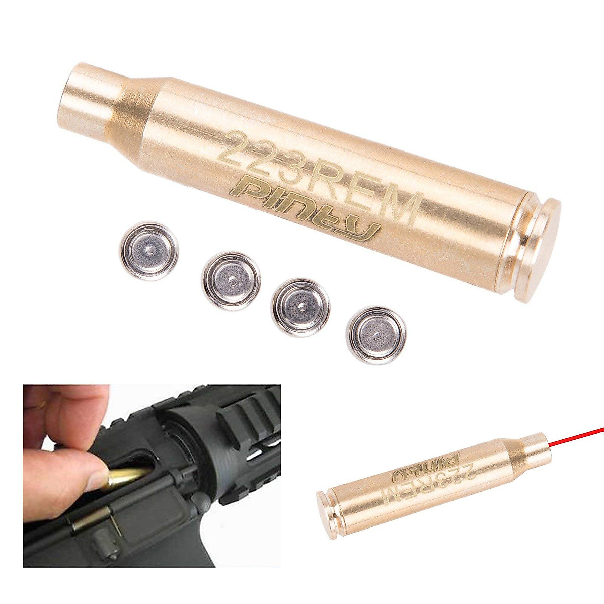 Pinty 4-16X50 Illuminated Optics Sight, Green Laser, Reflex Sight, 1 inch High Riser Mount & Laser Boresighter, Red Dot Laser Bore Sight Pistol Carbine Rifle Self Defense Hunting