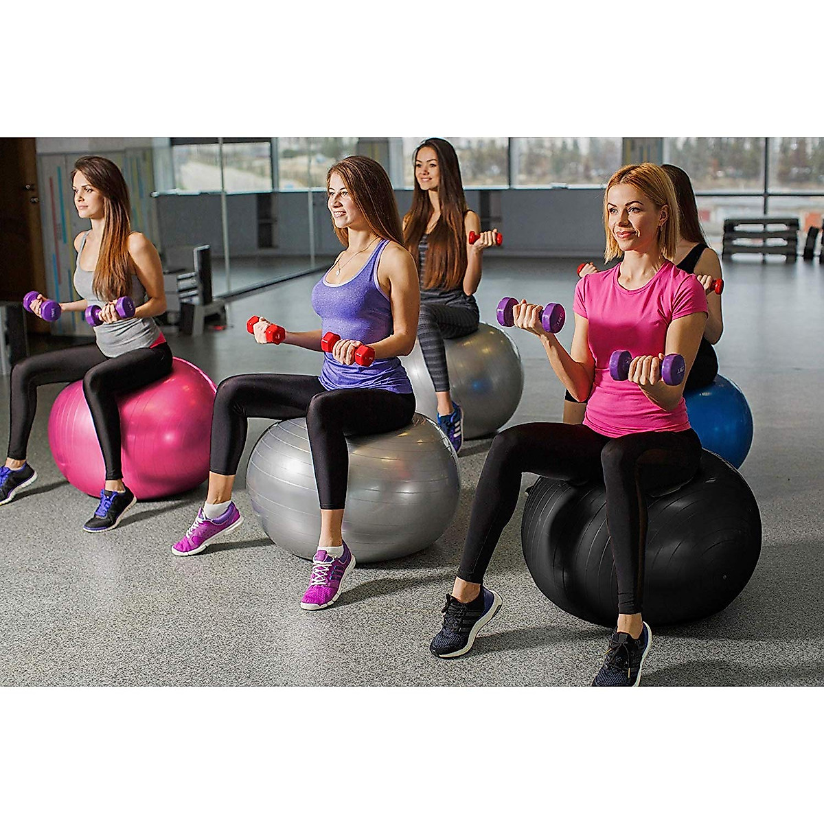 Emoly Exercise Ball for Yoga, Fitness, Balance Stability, Extra Thick Professional Grade Balance & Stability Ball - Anti Burst, Workout Program 2020 (Purple, 45cm)