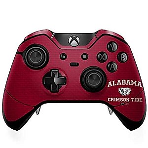 Skinit Decal Gaming Skin Compatible with Xbox One Elite Controller - Officially Licensed College Alabama Crimson Tide Basketball Design