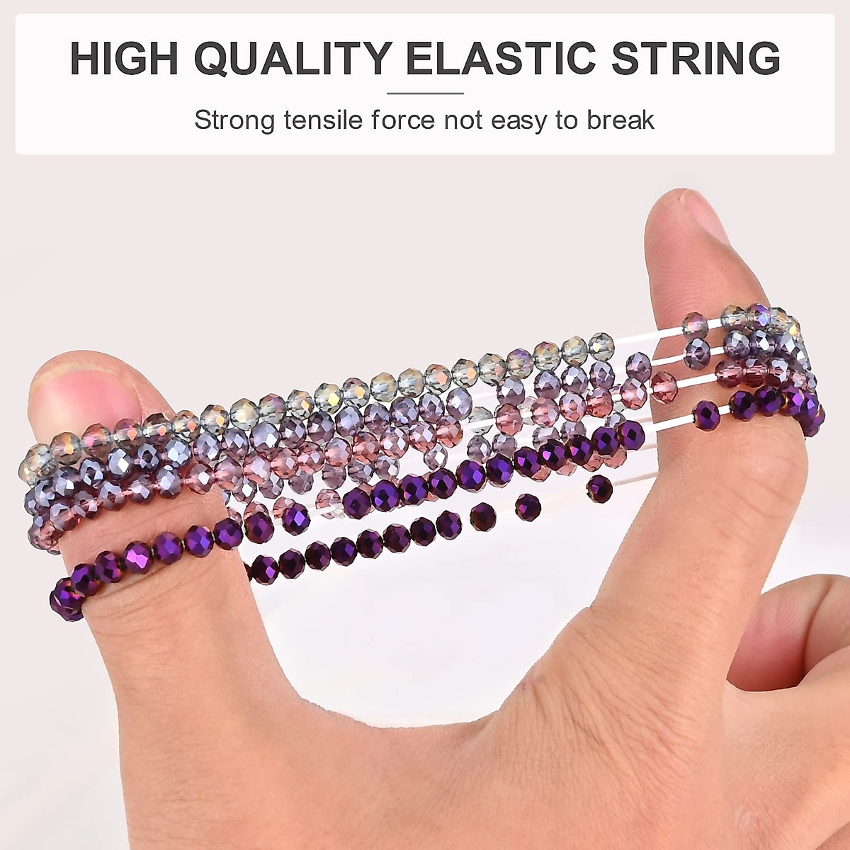 VONRU 9 Sets Crysal Bead Bracelets for Women Bohemain Stackable Bracelet Charm Mixed Color Handmade Strand Bracelet for Sisters Wife Daughter