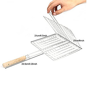 Odowalker Barbeque Basket, Portable BBQ Grilling Basket with Long Handle, Grilling Basket Stainless Steel for Fish Vegetables Steak Shrimp Chops Outdoor Grill Tool