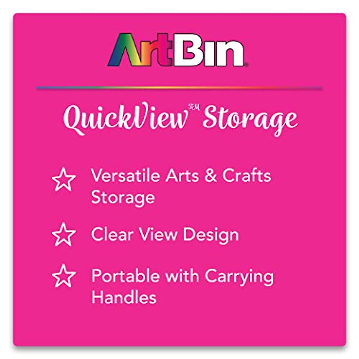 ArtBin 6962AB Quick View Deep Base Carrying Case with Removable Dividers and Tray, Portable Art & Craft Storage Box, 15", Clear