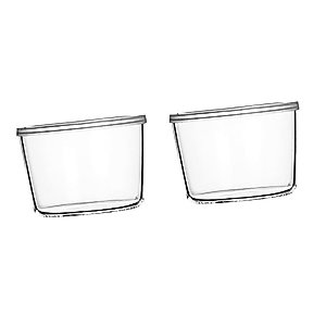 NOLITOY 2pcs Yogurt Cup with Cover trifle bowl glass clear glass bowls vitroleros para mini Glass dessert bowl mini salad bowl clear fruit Multi-functional Bowl Pudding Bowl