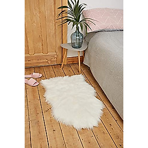 Faux Fur Fluffy Sheepskin Rug for Home Decor - Couch/Chair Covers Furry Area Rug for Living Room/Bedroom Decor - White (2x3 Feet)
