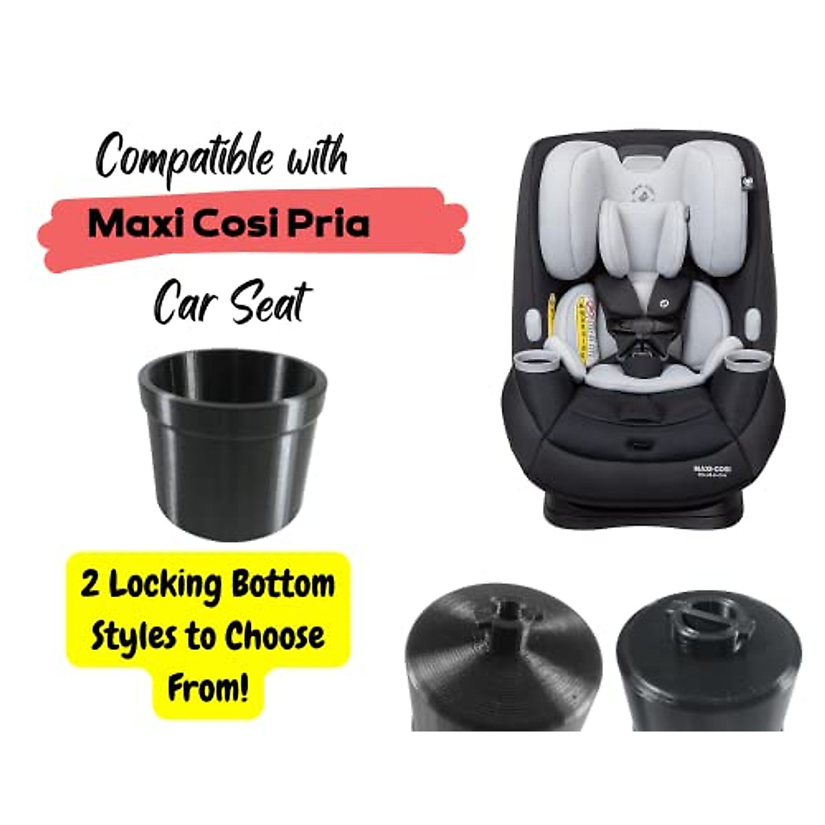Cup Holder compatible with Maxi Cosi Pria All-in-One Car Seat (Single Cup Holder) (Style #4)