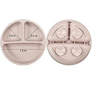 PandaEar 100% Silicone Suction Plate and Tiny Drinking Training Cup for Baby Toddler Self-Feeding Training, Baby Led Weaning Supplies Feeding Set, Non-Slip, Non-Toxic, BPA Free