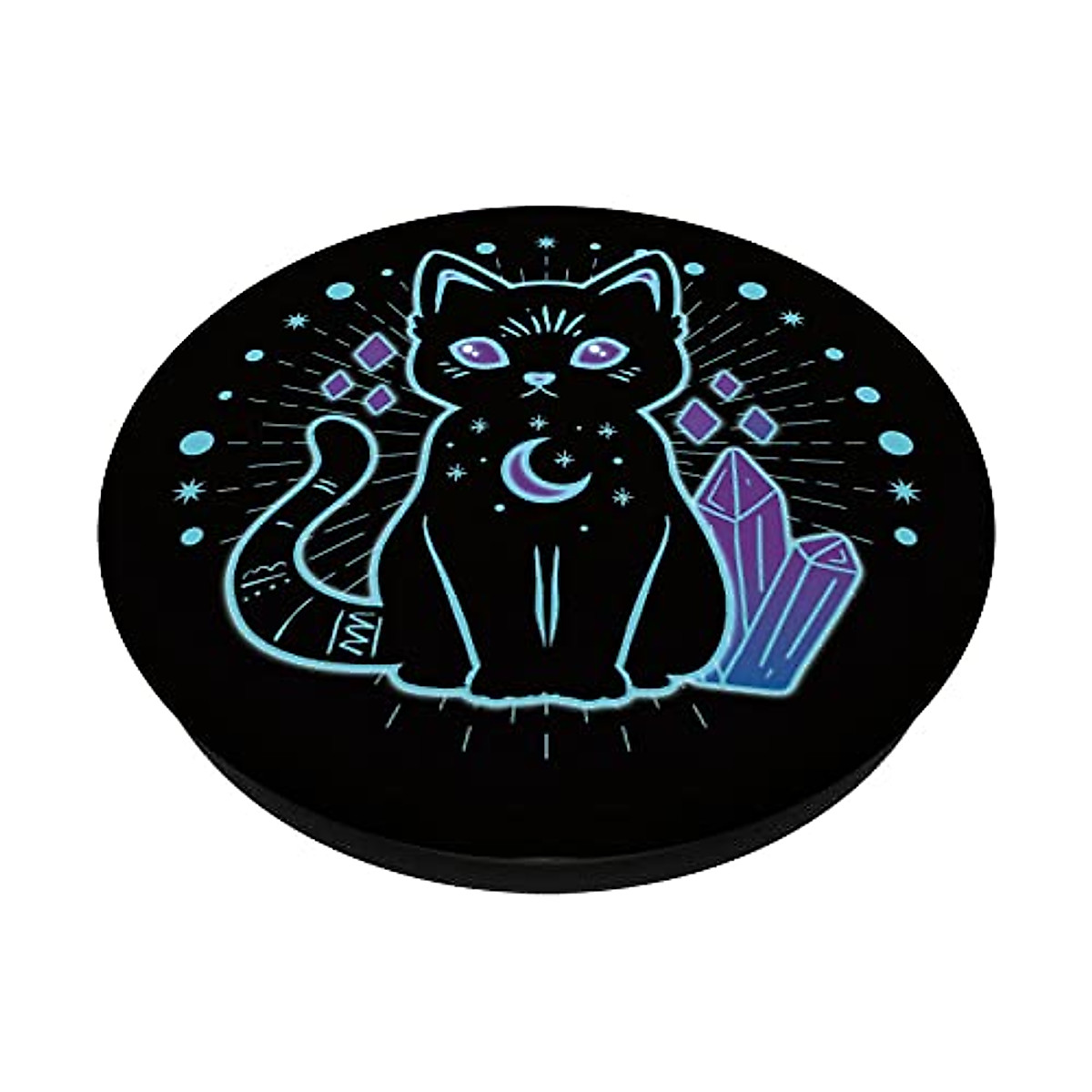Witchy Black Cat Mystical Pastel Goth Moon Crystal Alchemy PopSockets Swappable PopGrip