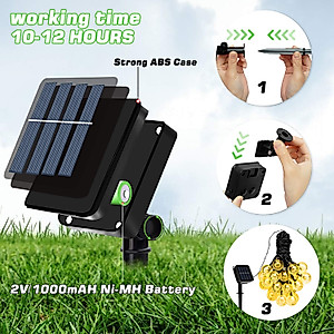 2 Pack Solar Globe String Lights, HMXBRIGHS 21ft 30 LED Waterproof Bubble Crystal Balls String Fairy Lights, 8 Modes Outdoor Starry Lights Solar Powered Lights for Garden Yard Patio Home Party Decor