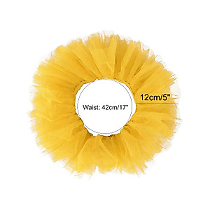 Angla 2pcs Flower Headband Tutu Skirt for Newborn Baby Girl (Yellow), Medium