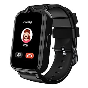 4G Smart Watch for Kids - Kids Smart Watch with GPS Tracker & Video Calling Kids Cell Phone Watch for Boys Aged 5-12 SIM Card SOS Call Voice Chat Camera Touch Screen GPS Tracker for Kids(Black)