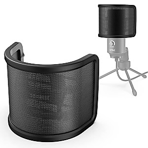 FIFINE USB Computer Microphone for Recording YouTube Video Voice Over Vocals for Mac & PC, Condenser Mic with Pop Filter (K669L+U1)