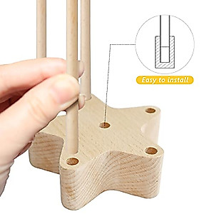 NOKI Plastic Bag Drying Rack, Reusable Ziplock Bag & Cups Dryer Rack, Water Bottle Drying Rack, Wooden Multi-Purpose Drying Rack for Kitchen Counter.