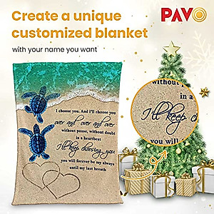 New 2023 Wedding Anniversary Blanket Gifts for Her Wife Him Husband - Romantic Anniversary Birthday Gift for Her Love Fleece Throws Blankets Presents for Wife on Sea Turtle Gifts Blanket 50" x 60"